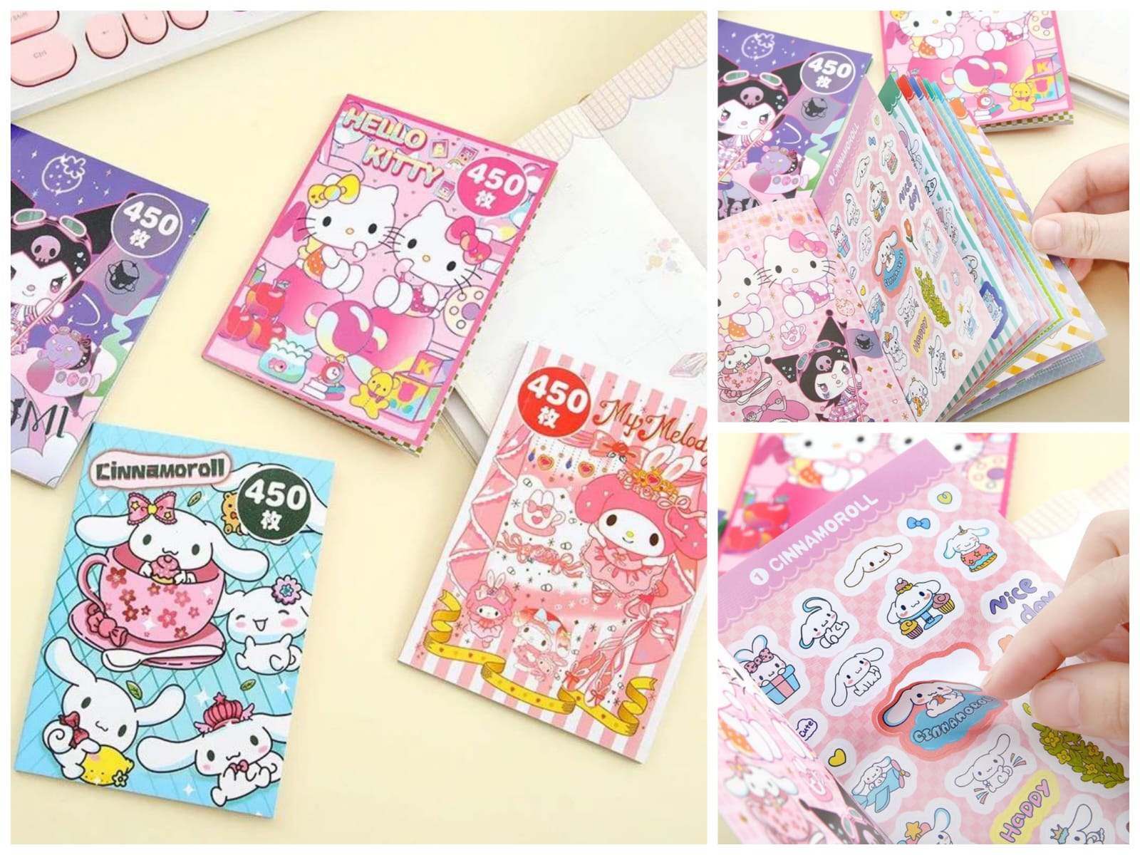 Mini libro de 450 Stickers Sanrio – AbySam Papelería
