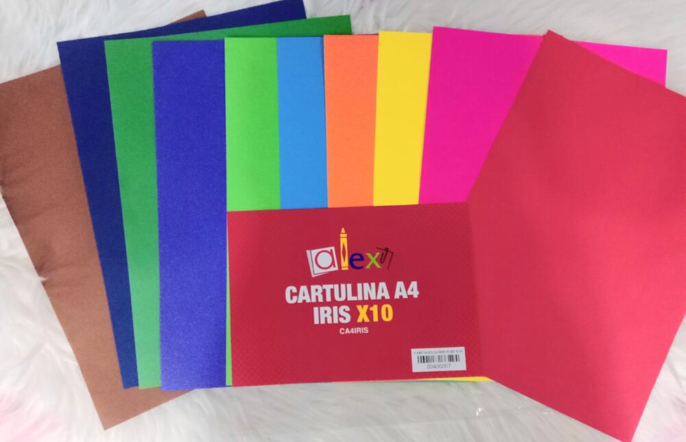 Cartulina IRIS A4 X 10 colores – AbySam Papelería